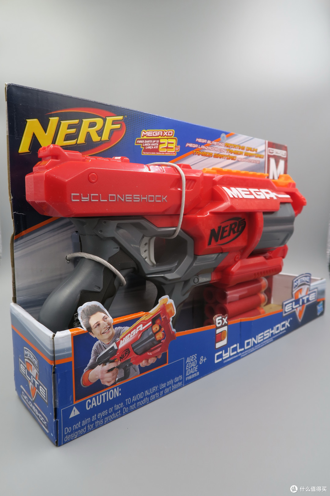 Hasbro Nerf 孩之宝 热火 MEGA牛 飓风发射器 开箱_玩具_什么值得买