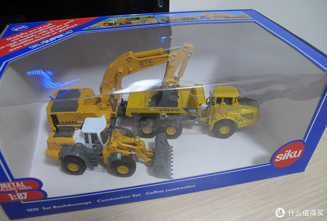 挖掘机从娃娃抓起：SIKU 德国仕高 1:87 U1810 工程车套装_汽车模型_什么值得买