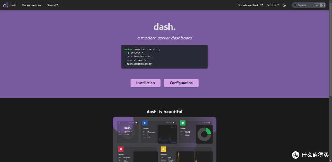 搭建一个简单好看的面板，Dashdot服务器仪表板_NAS存储_什么值得买
