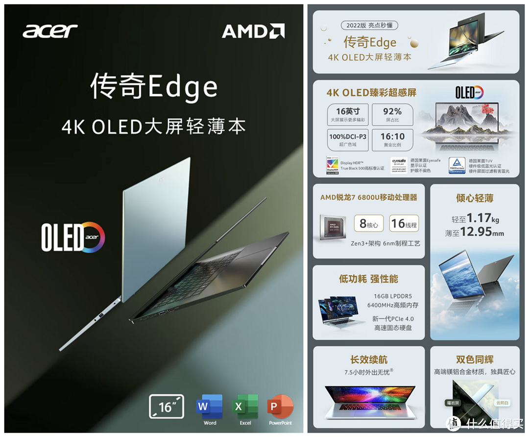 1.17kg + 14mm 的 4K OLED 大屏锐龙轻薄本，宏碁传奇 Edge 测评详解_普通笔记本_什么值得买