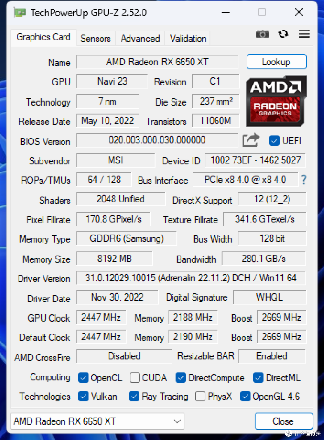微星Radeon RX 6650XT MECH开箱_显卡_什么值得买