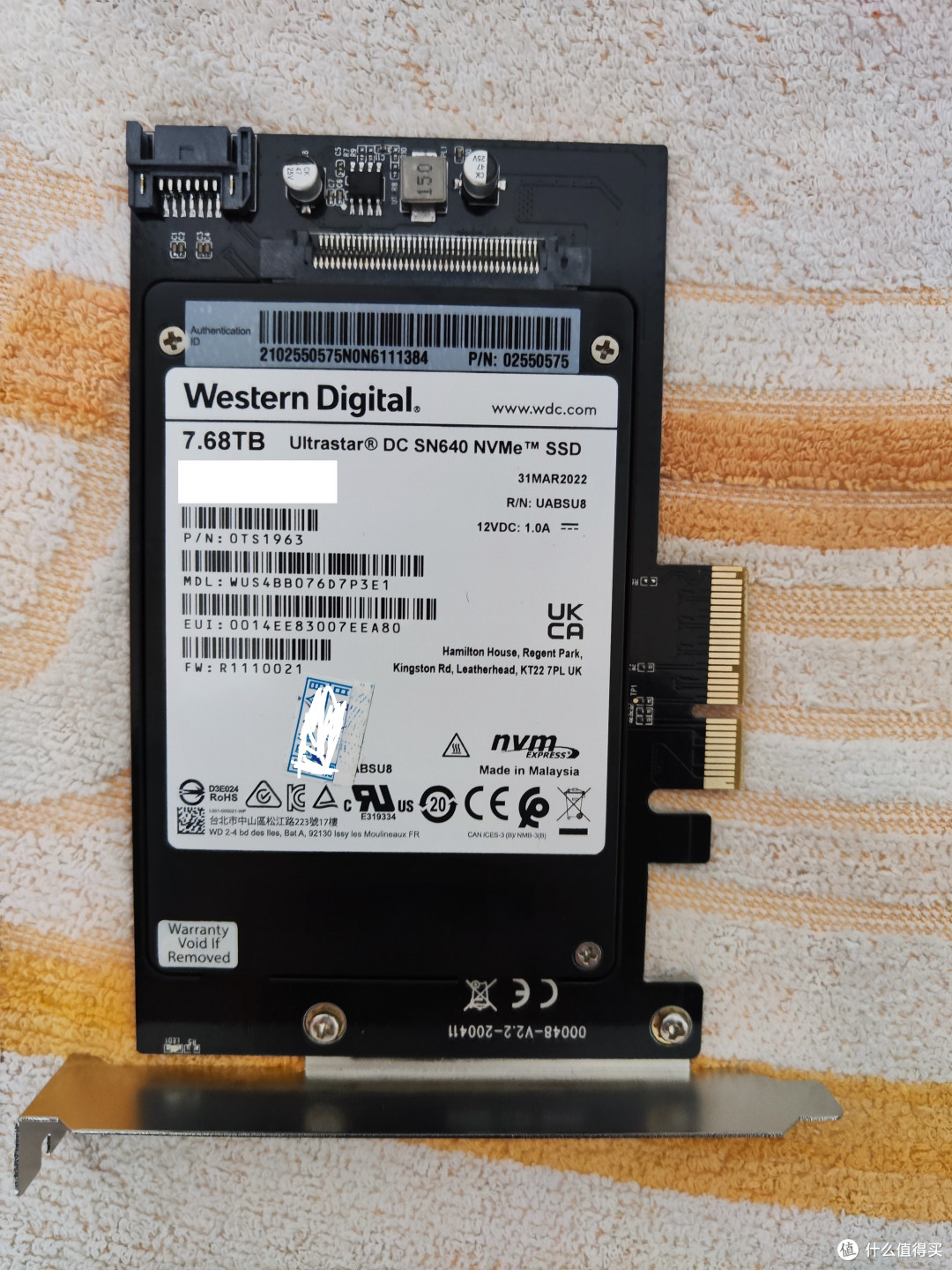 一块长得像SATA SSD的U2企业盘西数SN640 7.68T开箱小评测_固态硬盘_什么值得买