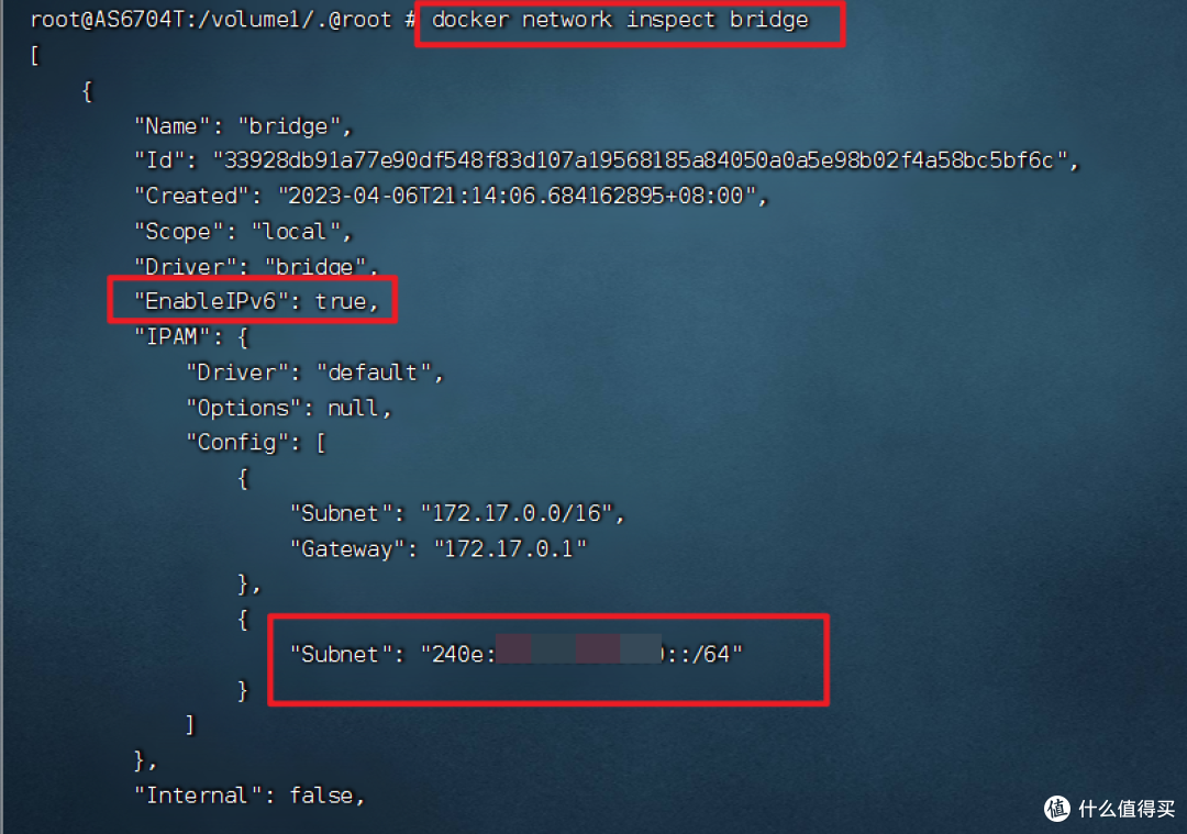 【终极篇】再次硬杠Docker 开启 IPv6 ，如何让默认的bridge网络启用IPv6 支持_NAS存储_什么值得买