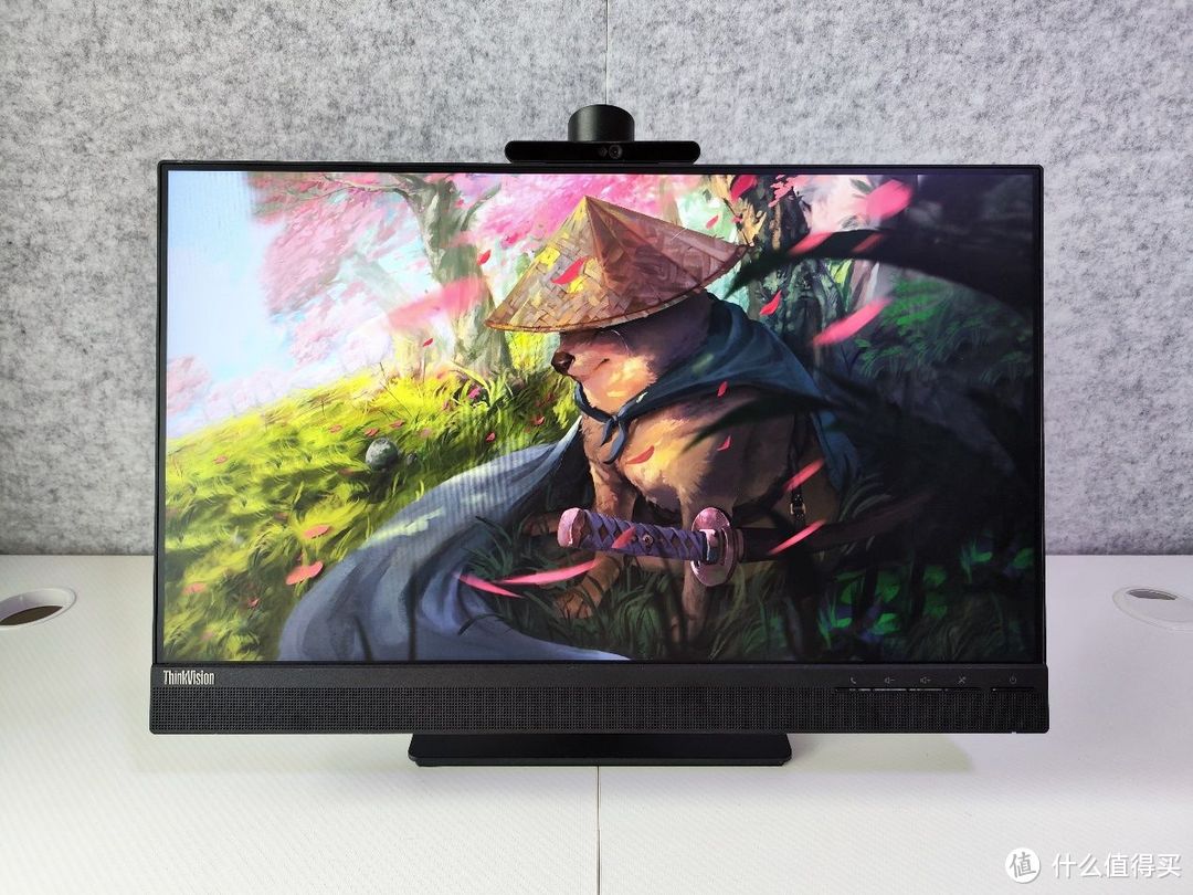 24英寸办公显示器推荐：联想ThinkVision T24v-30上手体验及测评，一款自带摄像头的办公显示器_显示器_什么值得买
