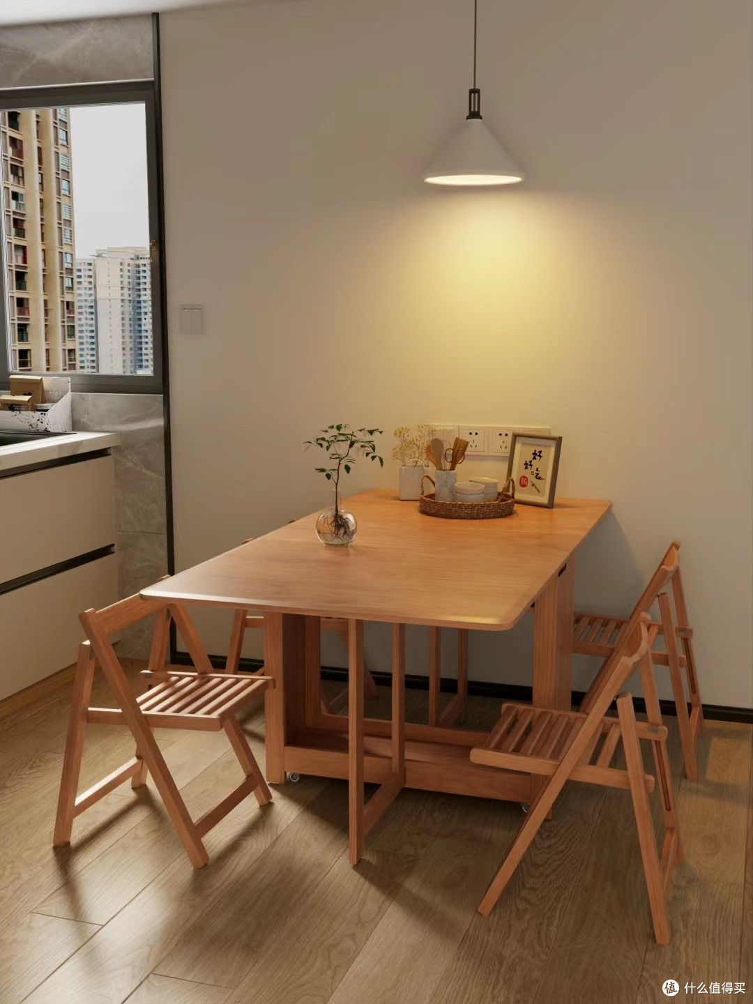 小户型首选，折叠餐桌_餐厅家具_什么值得买