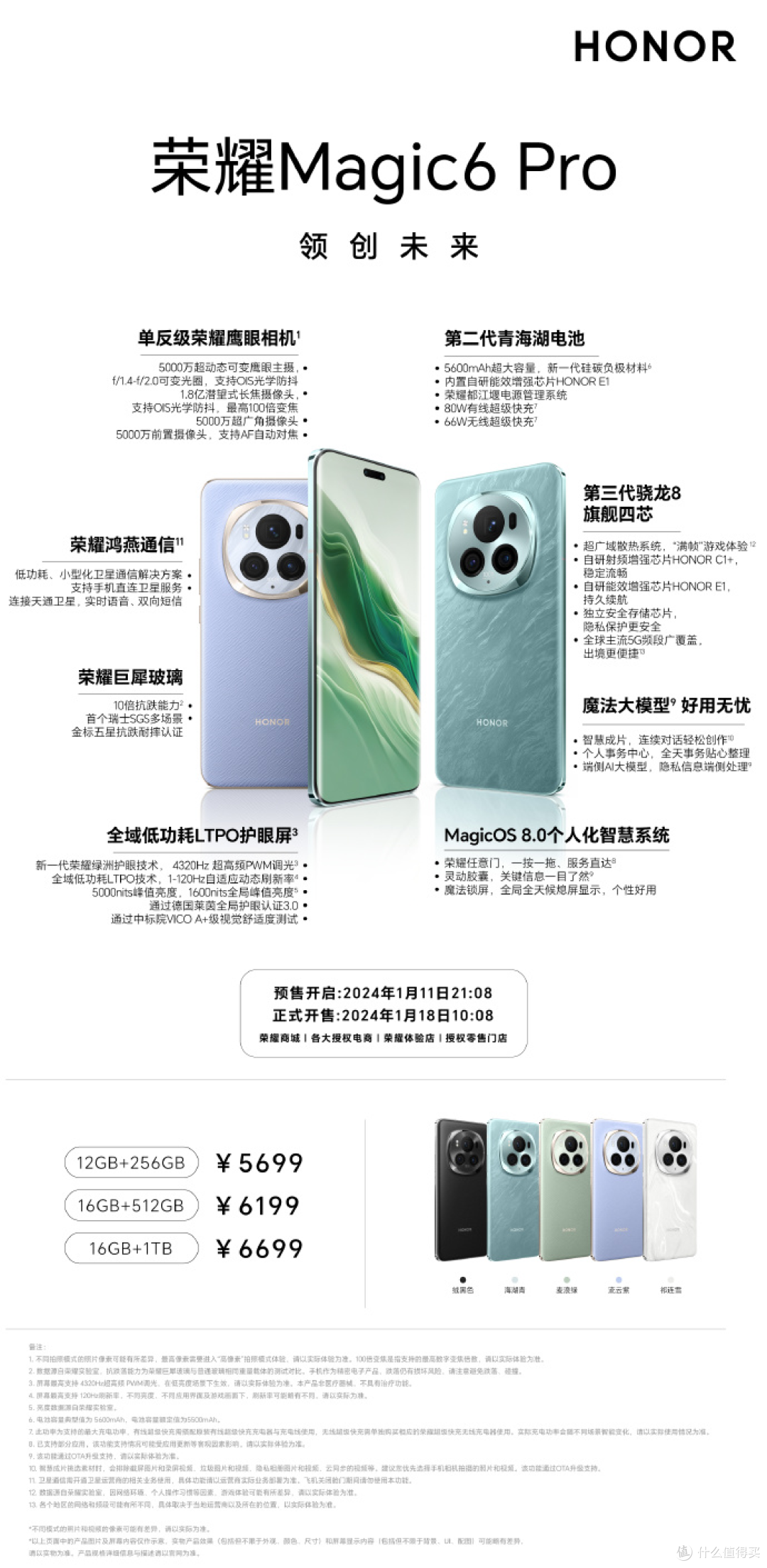 荣耀 Magic6 Pro 正式发布 5699起_手机_什么值得买