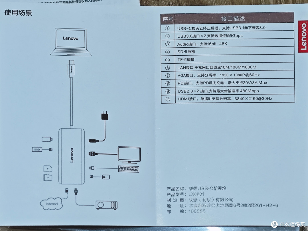 10+1，很够用！联想LX0801扩展坞，轻薄本居家办公神器_接口转换器_什么值得买