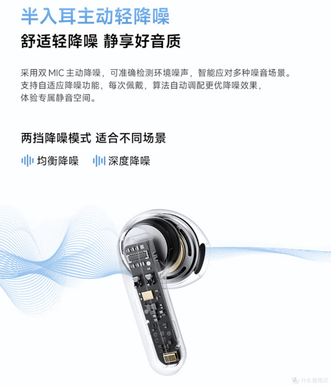 小米 Redmi Buds 6S 无线耳机开售：半入耳降噪、支持空间音频，199 元_蓝牙耳机_什么值得买