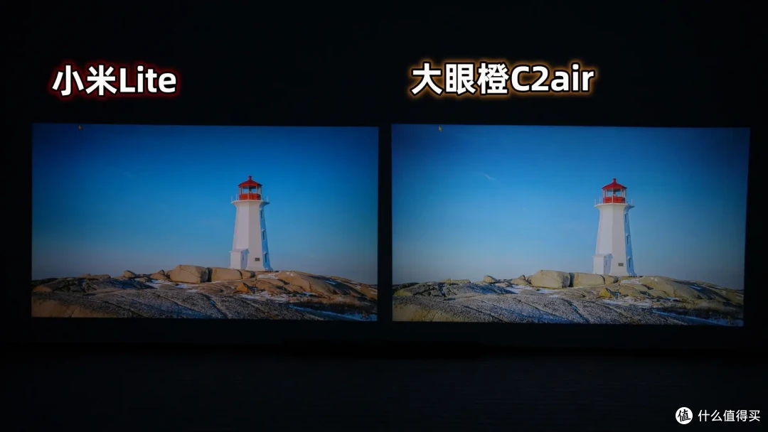 百元级投100寸大屏幕！大眼橙C2air对比小米Lite！投影仪避坑指南与调色方案_投影仪_什么值得买