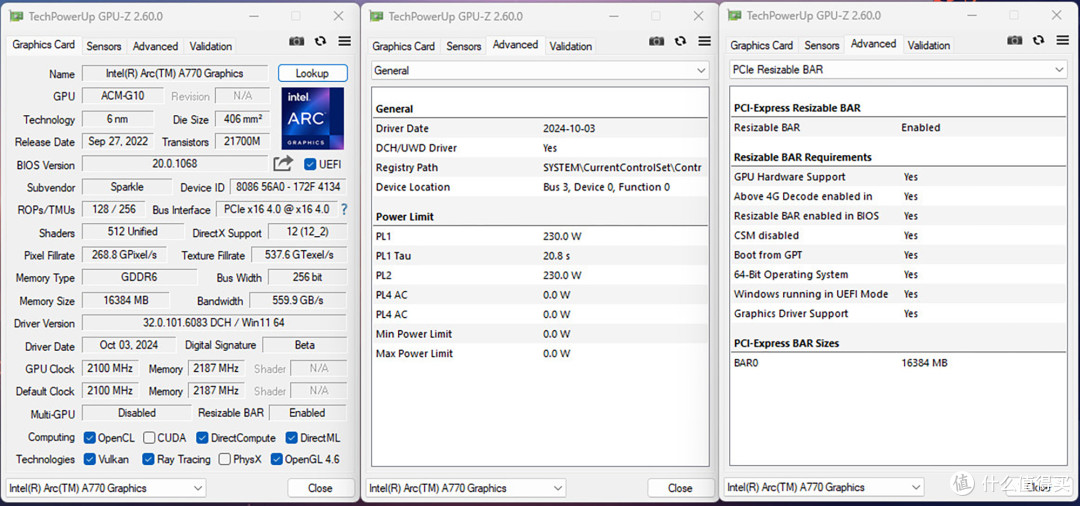 撼与Arc A770大鹏OC显卡评测：虽为双风扇，散热与噪音表现却出人意料_显卡_什么值得买