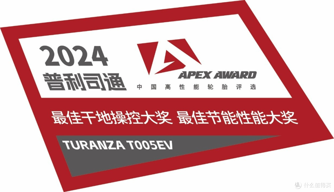 卓越性能认证，TURANZA泰然者®T005 EV荣获中国高性能轮胎评选两项大奖_轮胎_什么值得买