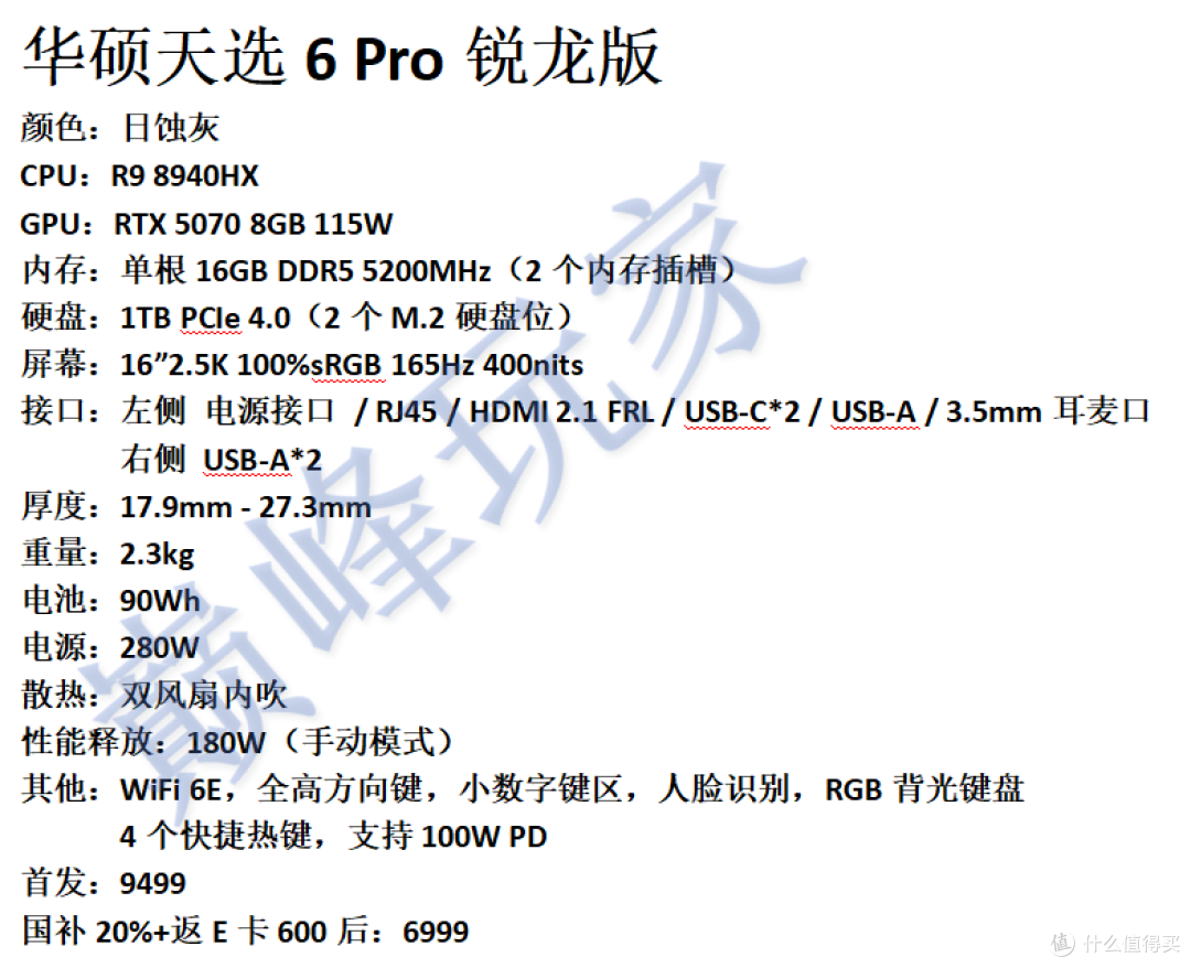 可能是最具性价比RTX5070游戏本，首发到手6999起？华硕天选6 Pro_笔记本电脑_什么值得买