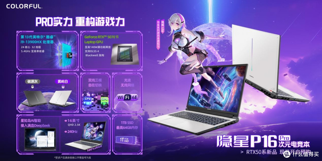 国补 7999！七彩虹隐星 P16 Pro RTX 5070Ti 颠覆游戏体验_游戏本_什么值得买