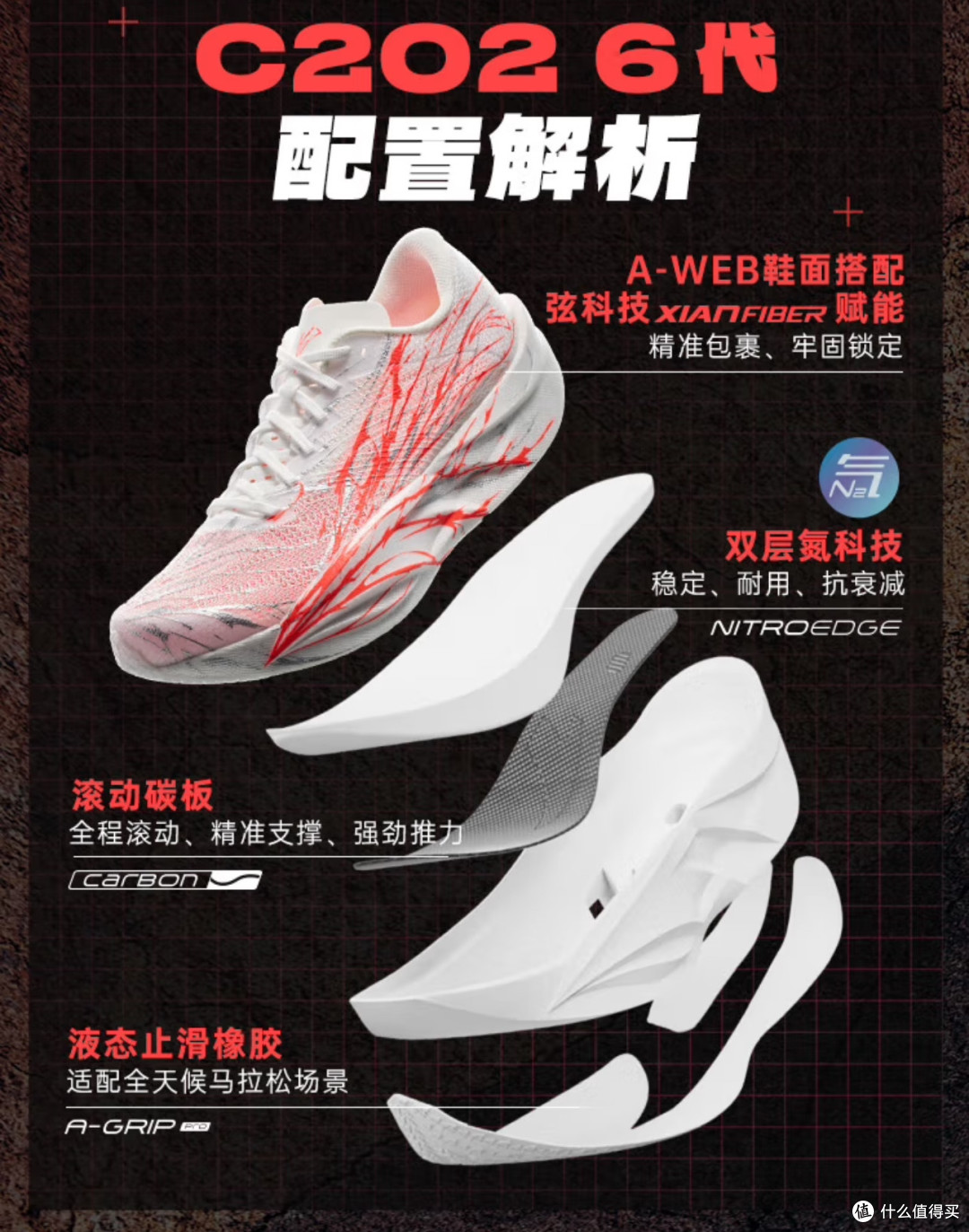 安踏C202 6代心跳，竞速跑鞋的「东方心跳」哲学！_跑鞋_什么值得买