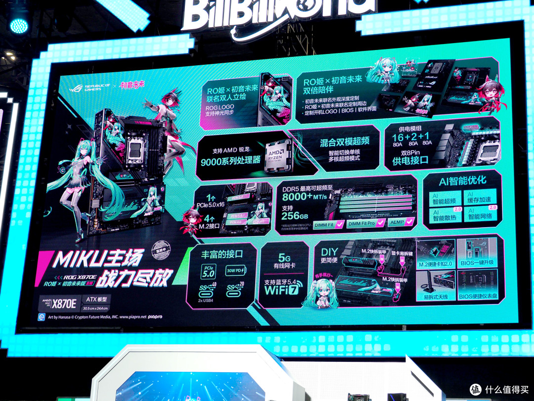 华硕ROG×初音未来全家桶空降BW2025！ROG和初音未来联名产品推出_主板_什么值得买