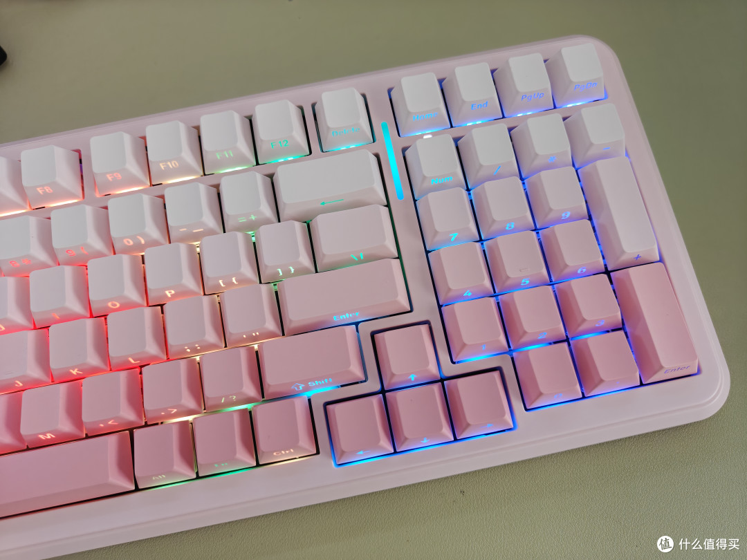 迈从K99V2机械键盘，蜜桃粉色，琉光冰淇淋轴评测体验_键盘_什么值得买