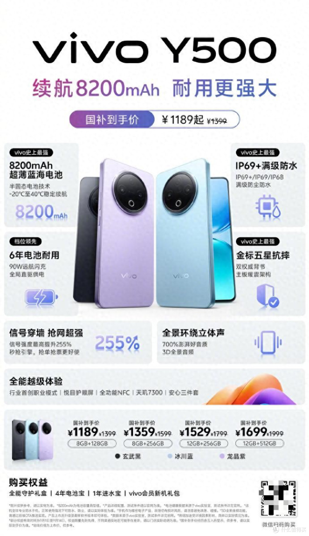 1189元起拿下vivo Y500，全面越级手机预售中_手机_什么值得买