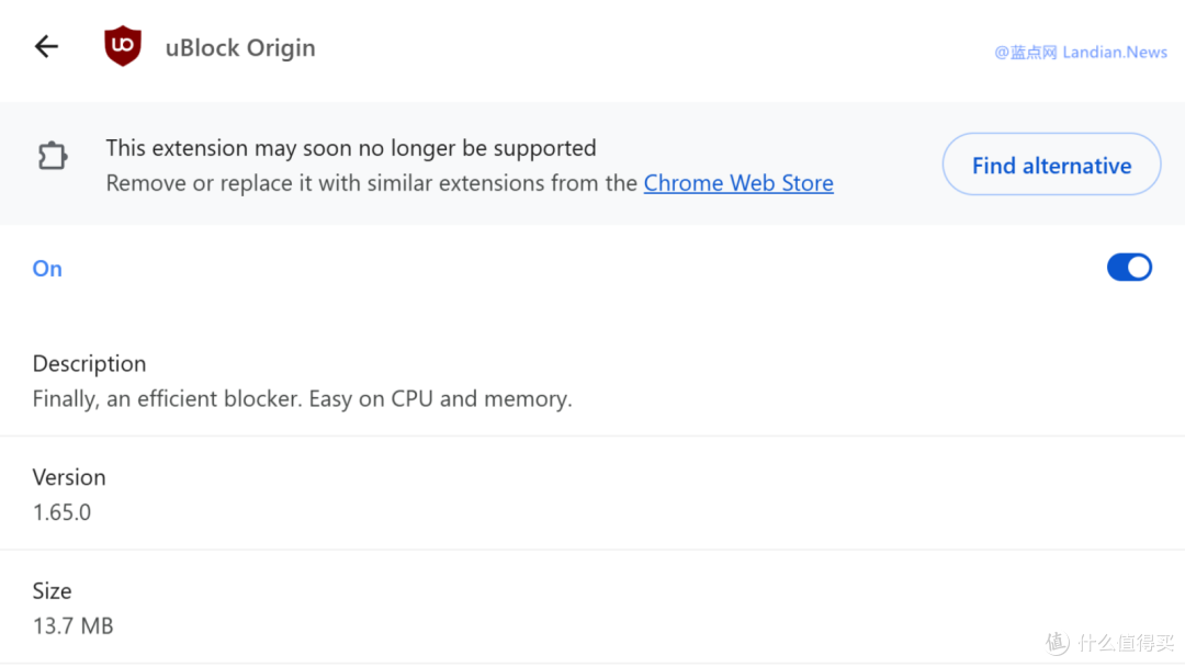 如何在Chrome 140上安装或启用uBlock Origin广告拦截扩展程序_服务软件_什么值得买