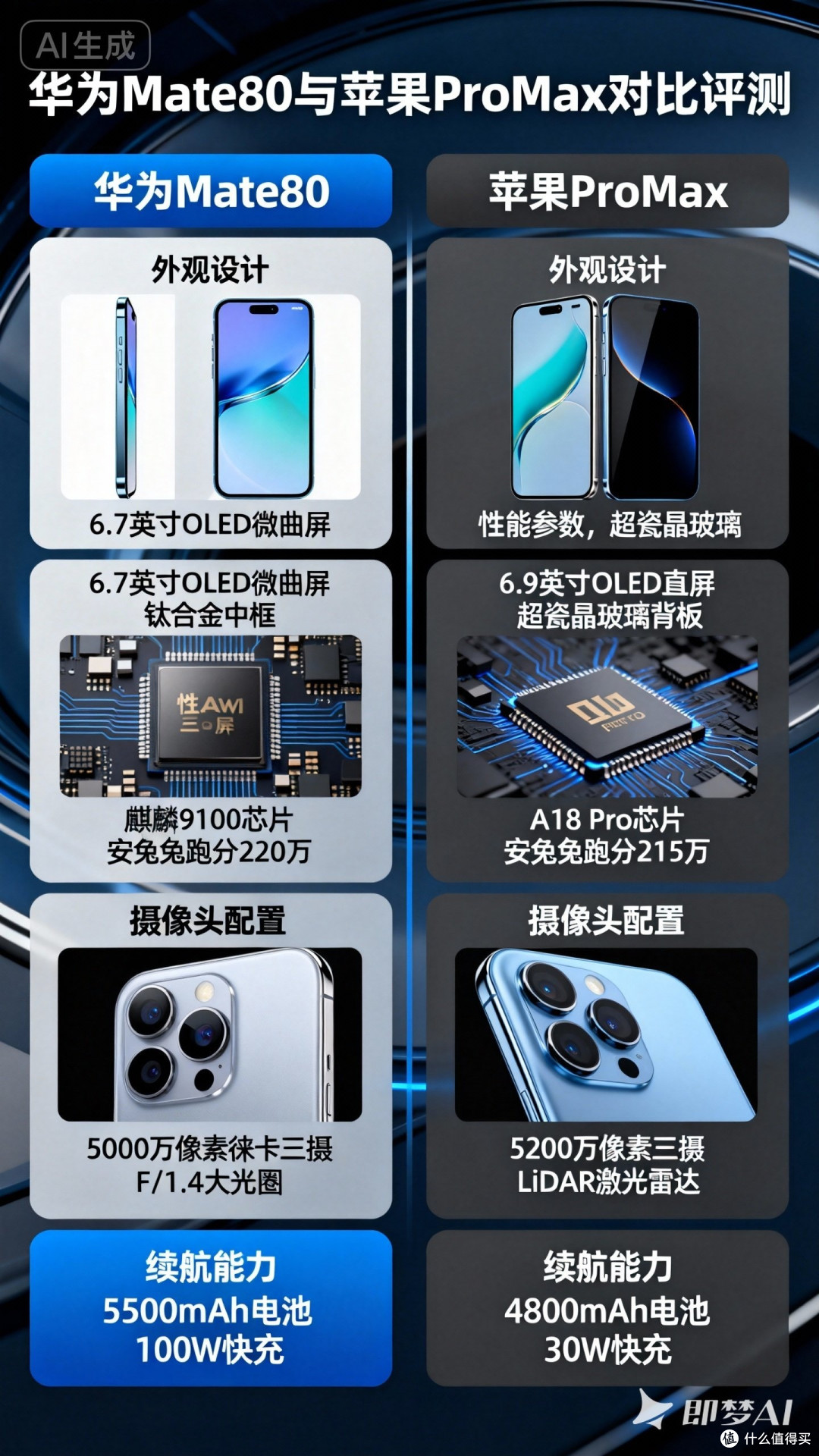 华为Mate80与iPhone 16 Pro Max对比_手机_什么值得买