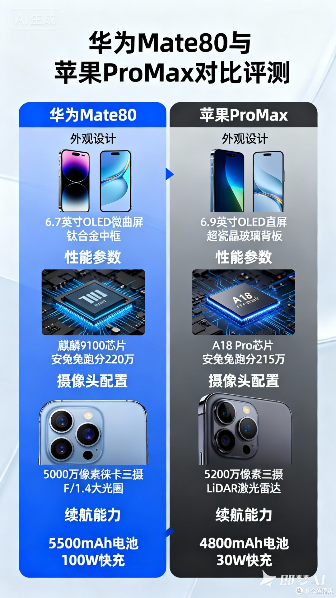 华为Mate80与iPhone 16 Pro Max对比_手机_什么值得买