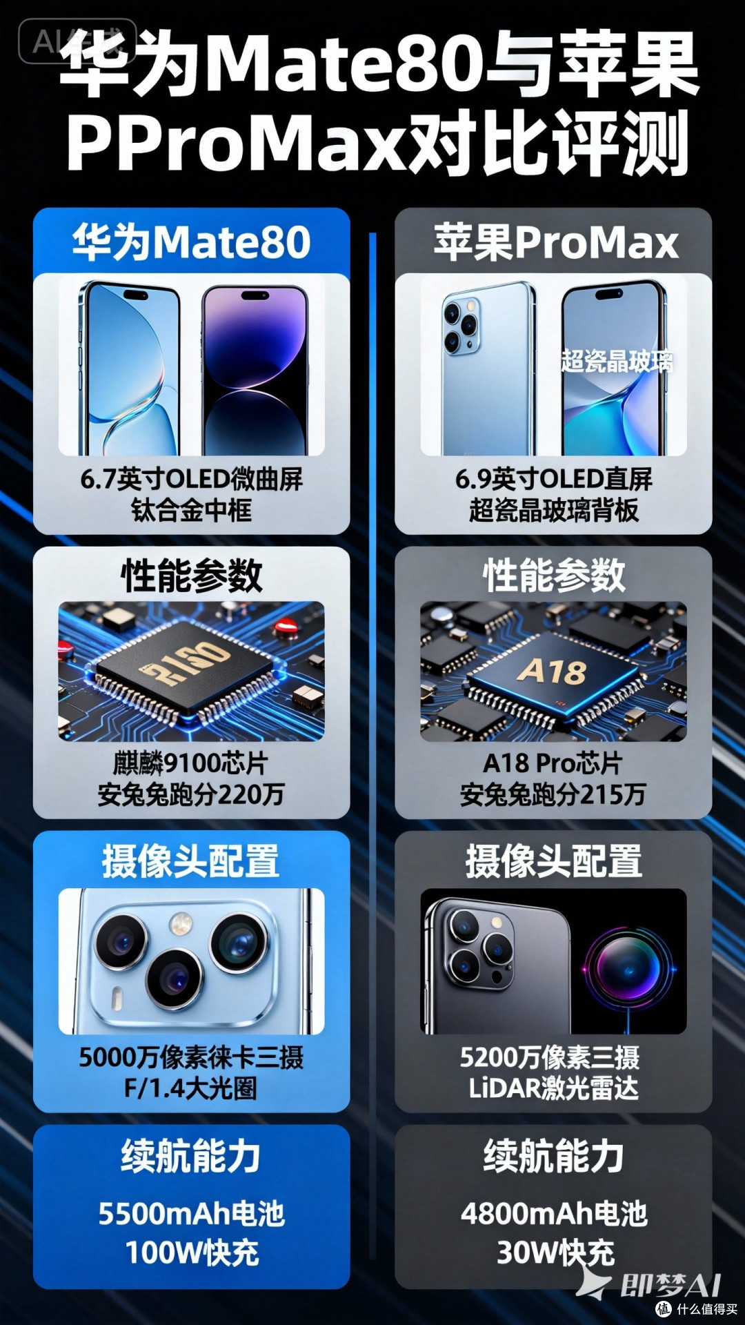 华为Mate80与iPhone 16 Pro Max对比_手机_什么值得买