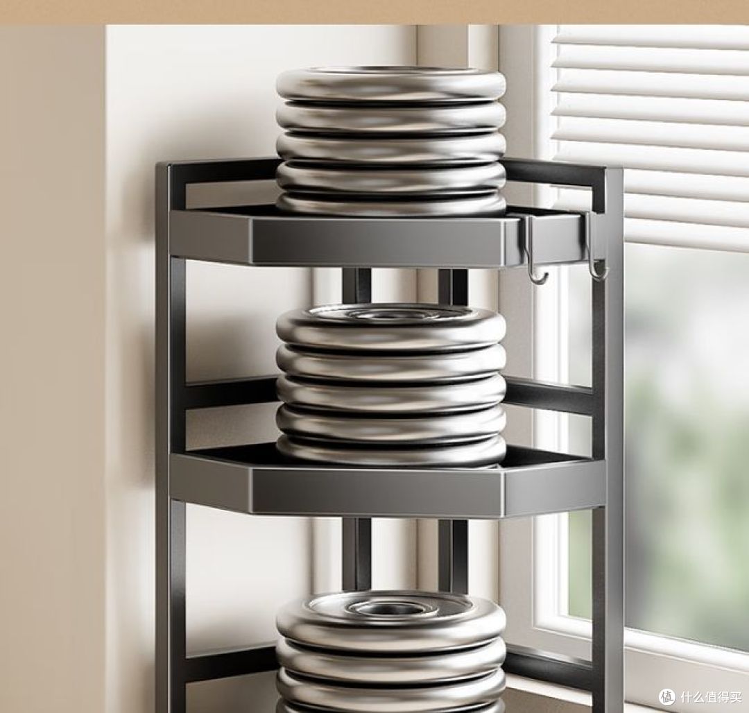 四季沐歌不锈钢厨房调料置物架，提升方便收纳 ！_厨房置物架_什么值得买